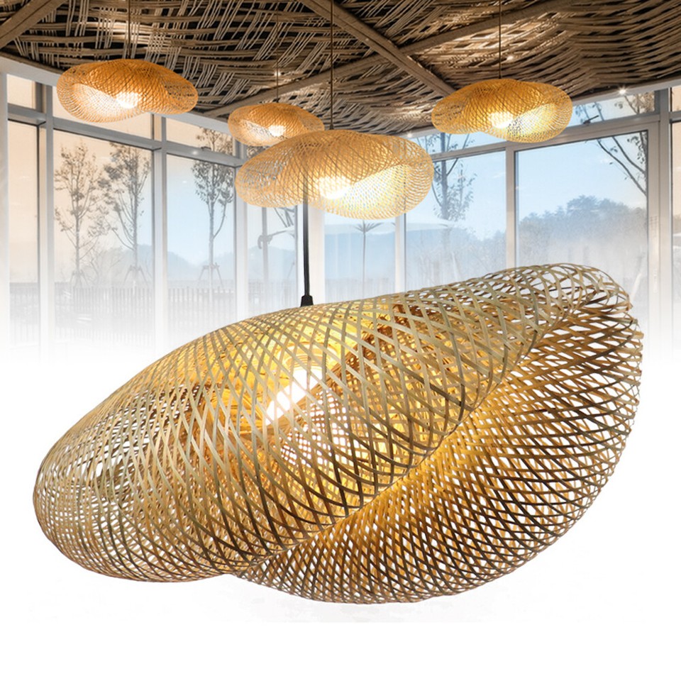 Bamboo Weave Handmade Pendant Lighting modern Chandelier Ceiling Lamp ...