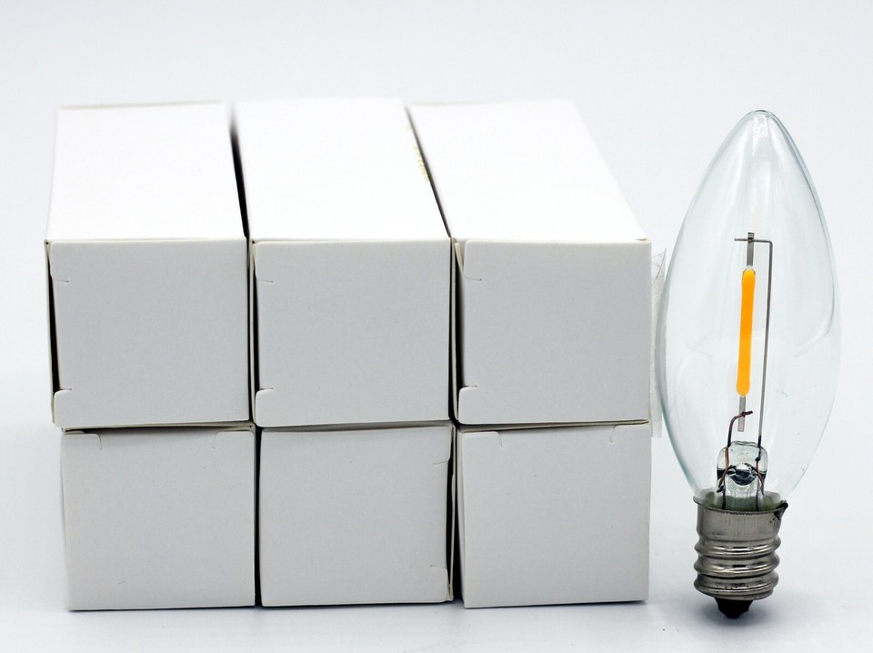 6- C26 LED Replacement Light Bulbs for Electric Candle Lamps, E12 Base ...