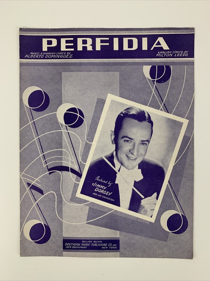 Perfidia 1939, 1941 Vintage Piano, Guitar Sheet Music Song Book Jimmy ...