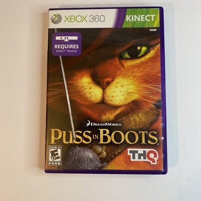 Puss in Boots (Microsoft Xbox 360, 2011) DreamWorks Kinect - Complete w ...