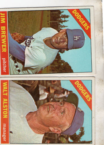 2-1966 jim brewer 158 walt alston 116 los angeles dodgers topps good | eBay