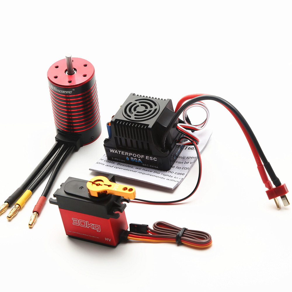 GTSKYTENRC Waterproof 3660 Brushless Motor 4200KV with 80A Brushless ...