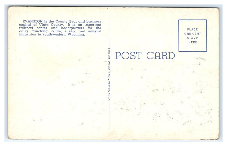 Evanston, WY Postcard - 1141 BIRDS EYE VIEW EVANSTON LINCOLN HIGHWAY | eBay