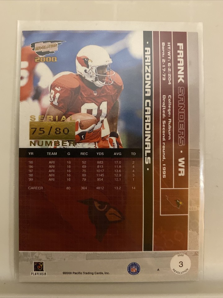 2000 Pacific Revolution Silver #3 Frank Sanders #75/80 | eBay