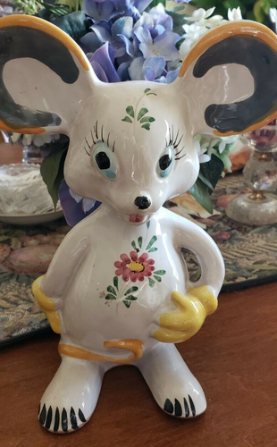 Vintage Hand Painted Ceramic Mouse Bank Statue Figurine from Italy | eBay
