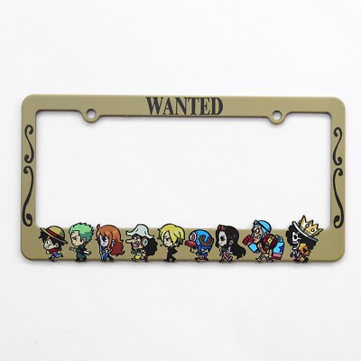 One Piece Straw Hat Pirates Custom License Plate Frame Car Anime Figure ...