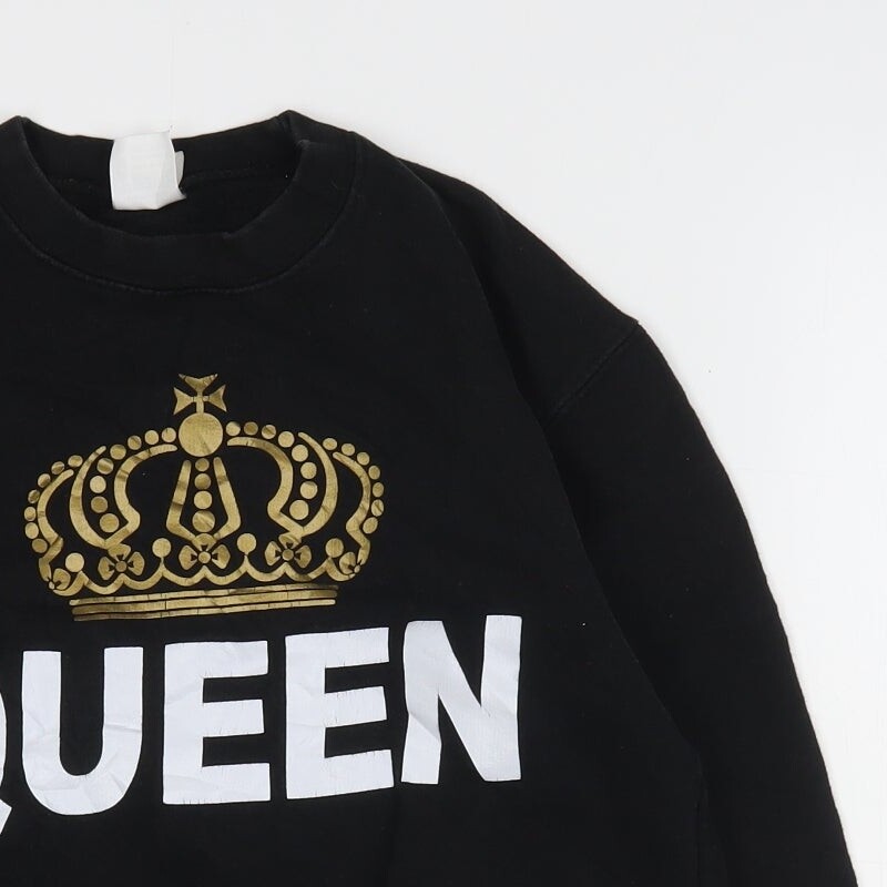 Famona Womens Black Cotton Blend Sweatshirt Size XS - Queen | eBay UK