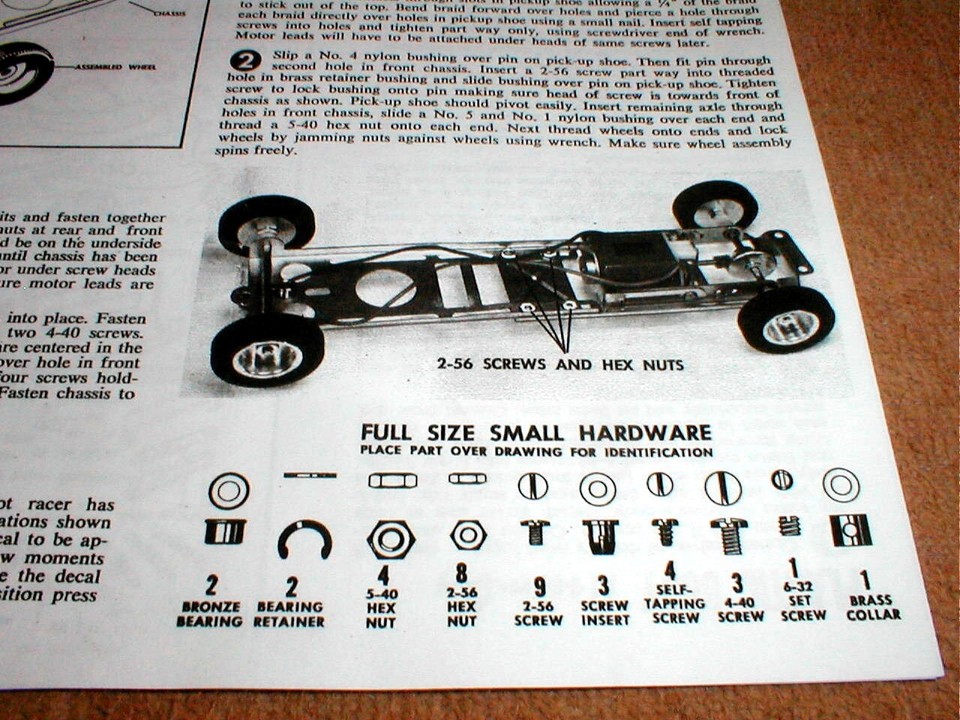 Monogram Duesenberg 1965 Slot Car Racing 1/24 Instruction Sheet PHOTO ...