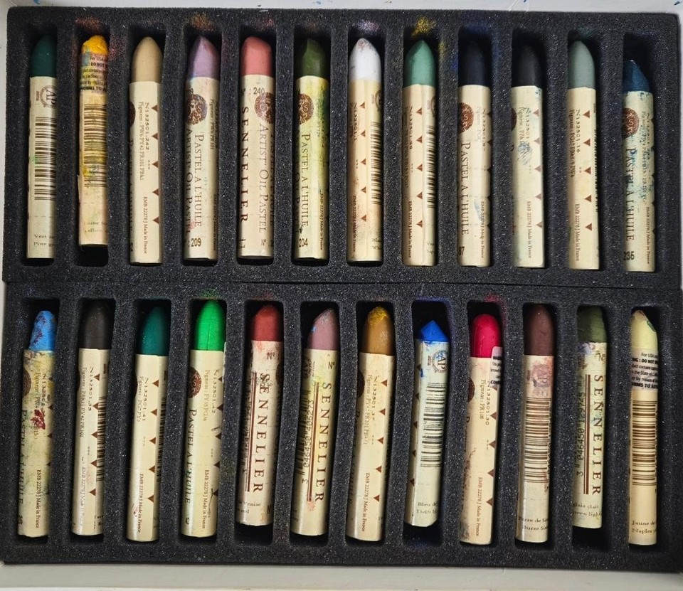 Sennelier Oil Pastels Box Set - 24 Landscape Assorted Oil Pastels Made ...