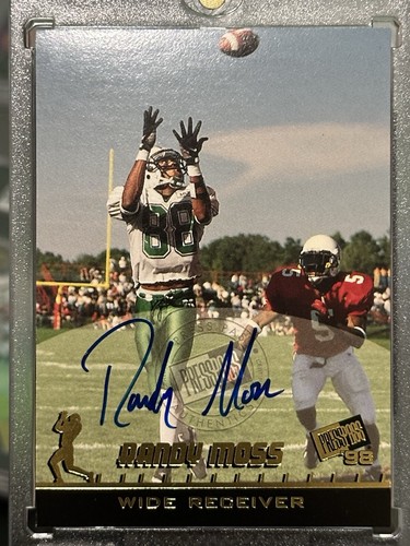 Randy Moss 1998 Press Pass 1st Certified AUTO RC ROOKIE VIKINGS HOF ...