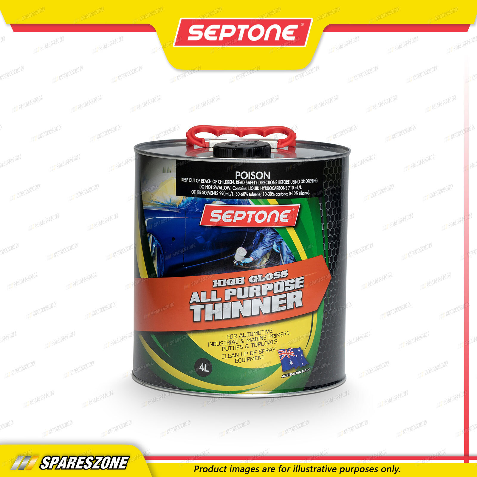 Septone High Gloss All Purpose Thinner 4 Litre Paint Remover and Spot ...
