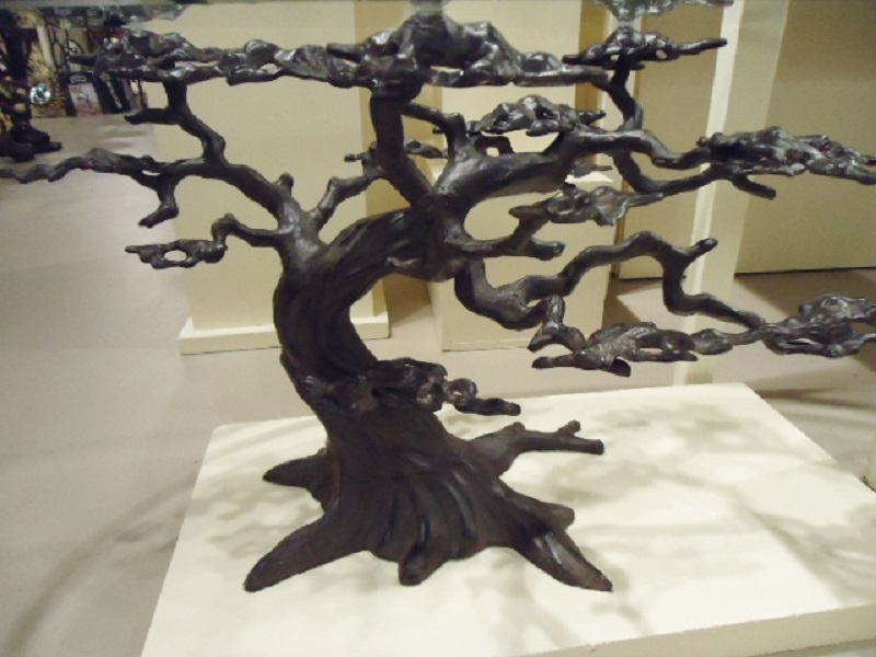 Cypress Tree Coffee Table Sculpture Metal Nature Inspired ~ SPI Home ...