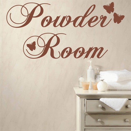 Powder Room | Wall Sticker Decal Quote Words Bathroom Vinyl | eBay