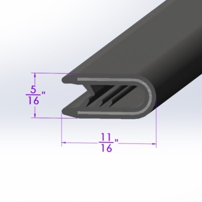 Black Extra Wide Flexible Plastic Windlace with Metal Core | LP 202-B ...