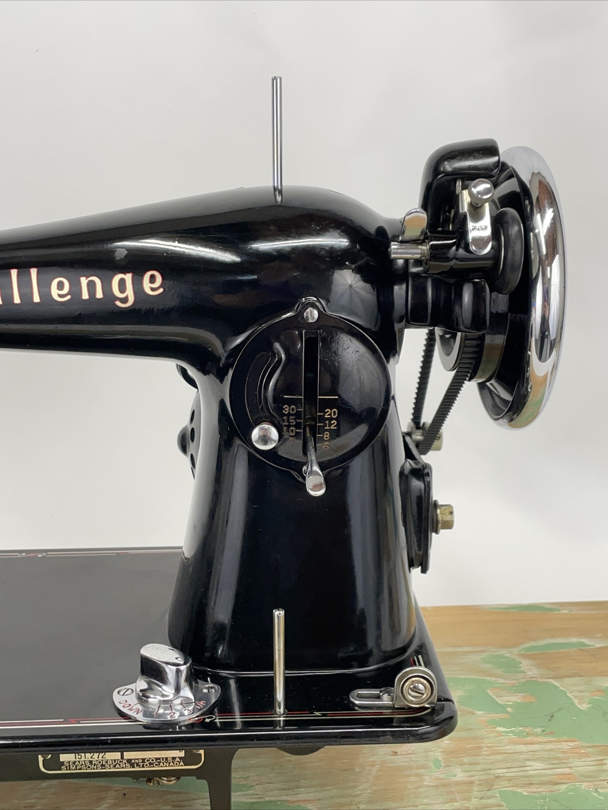 SERVICED Heavy Duty Vtg Singer 15 Clone Sewing Machine Black Red ...