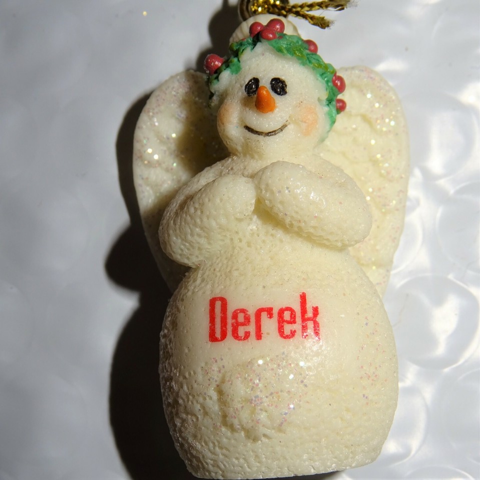 Snowman Angel Christmas Ornament Snowangel Sparkle Ganz Pre-Printed ...