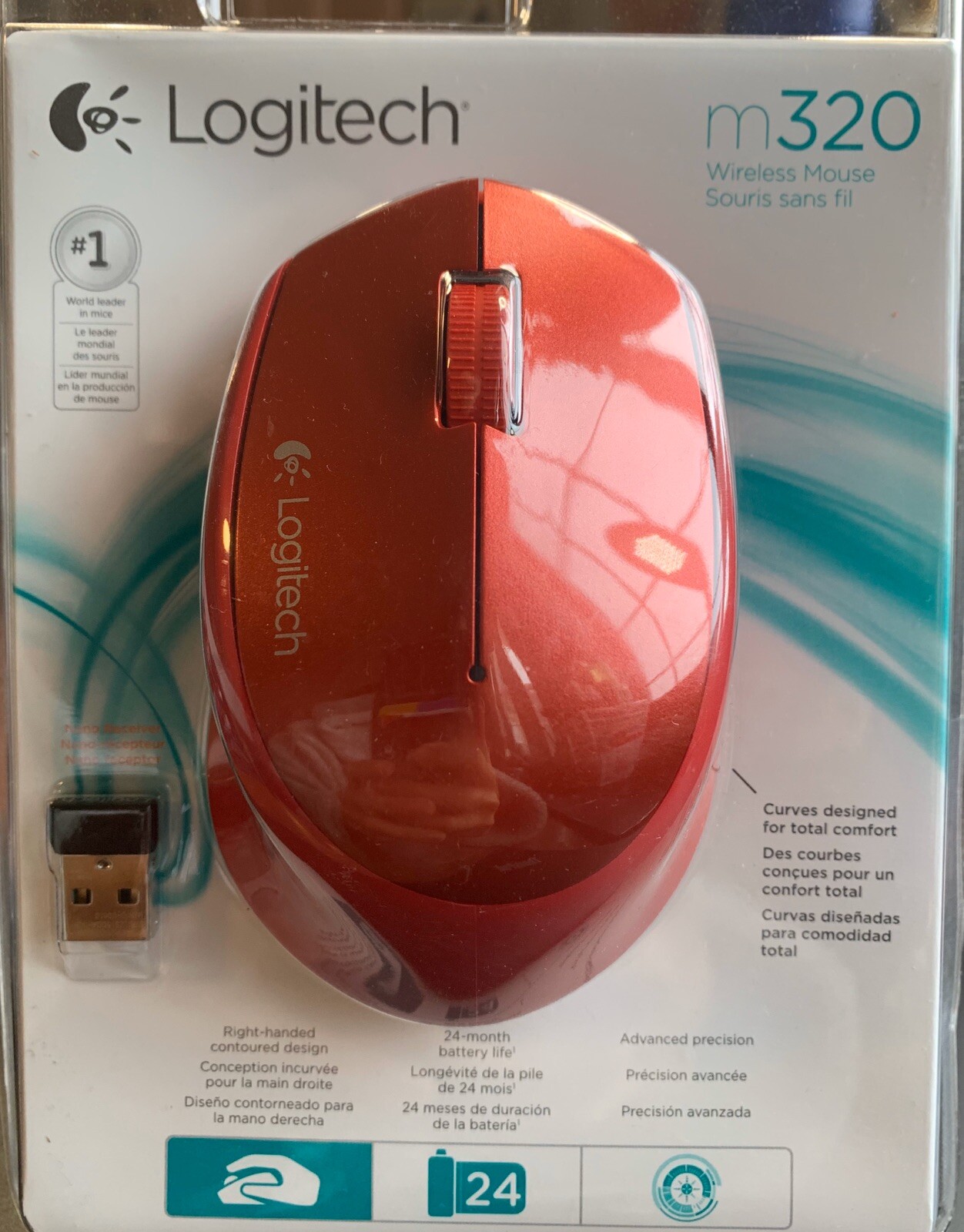 Red Logitech M320 Wireless Mouse (Brand New In Box!) | eBay