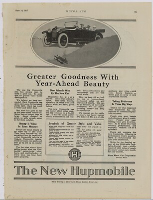 1917 Hupp Motor Car Co. Ad: Hupmobile - Greater Goodness w/ Year Ahead ...