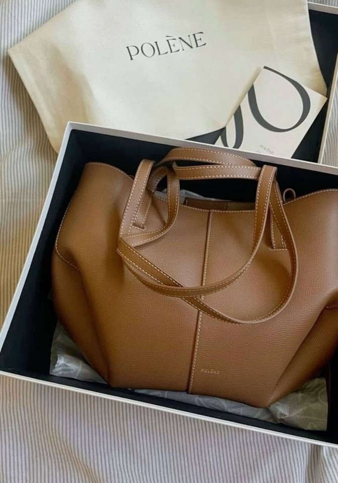 Polene Camel Big Size Leather Bag 42cm×8.5cm×25cm and 53cm×10.5cm×32cm ...