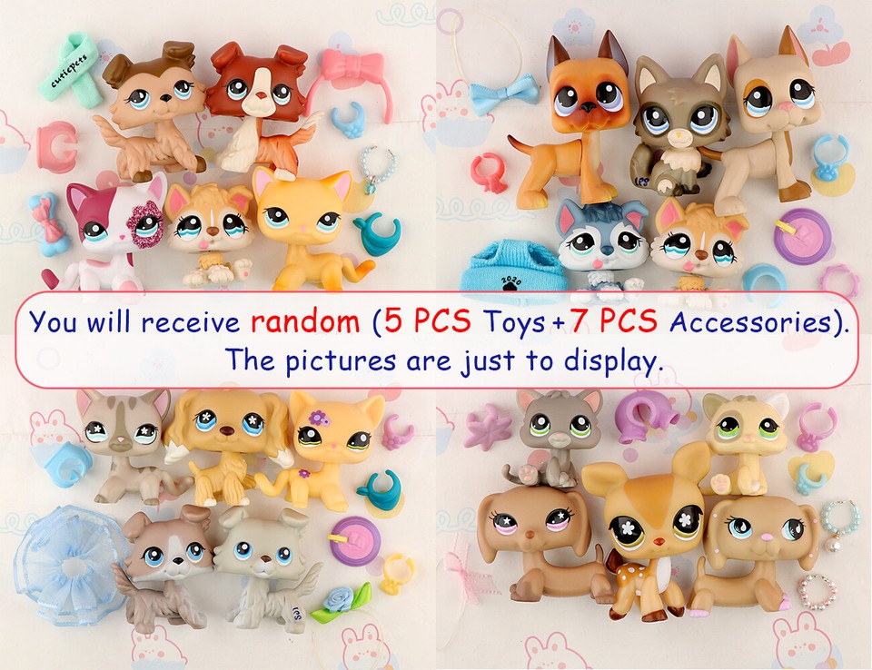 LPS Collectable Cats and Dogs Random Bag,Random 5pcs lps Pets & 7pcs ...