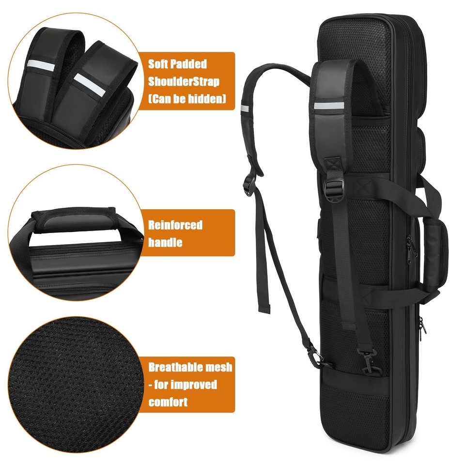 Pool Cue Case 4x4, Pool Stick Case Cue Bag with Hidden Backpack-Strap ...