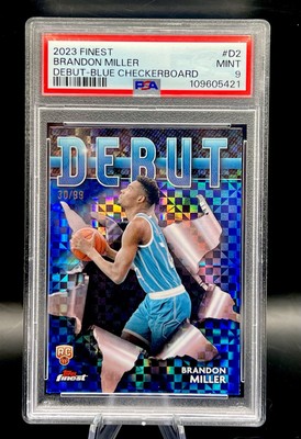 2023-24 Topps Finest Brandon Miller Debut RC Blue Checkerboard #/99 PSA ...