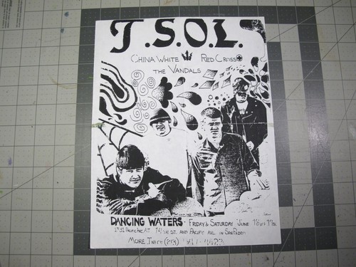 vtg punk hardcore flyer - TSOL China White @ Dancing Waters 8.5x11 HC8 ...