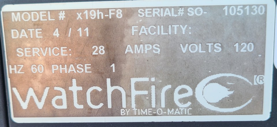 Full Color WatchFire Digital Sign Module oa19h.1, x19h, 12" x 12" 19mm ...