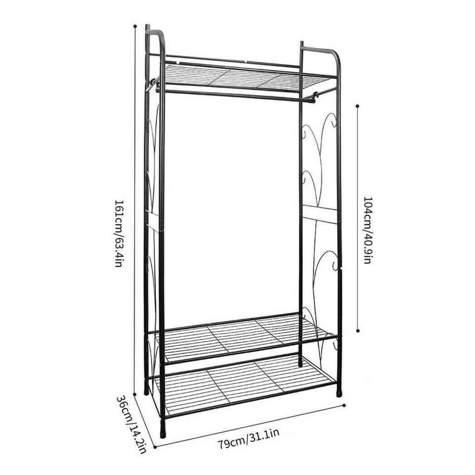 Heavy Duty Clothes Rail Garment Rack Stand Market Wardrobe Attic ...