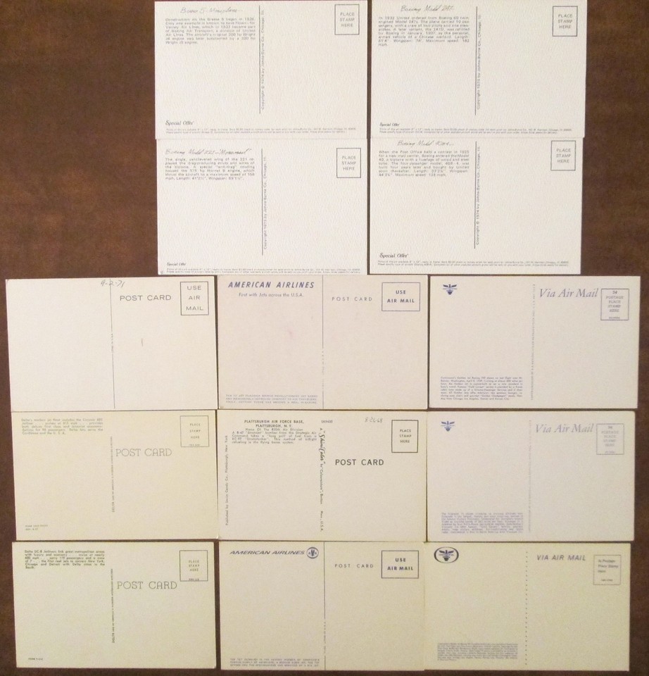 13 AIRPLANE / AIRCRAFT / AIRLINES Postcards - ROY ANDERSON ART Etc | eBay