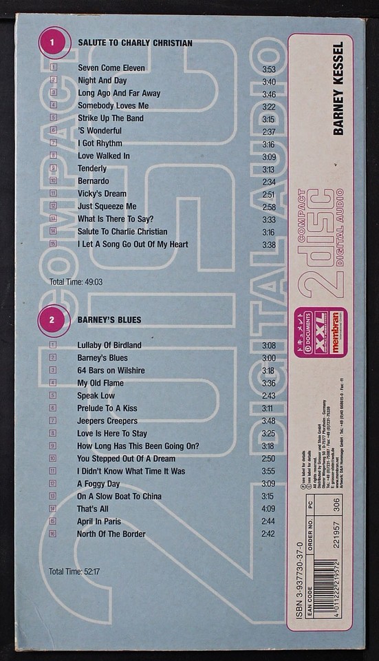 Barney Kessel - A Master Of Guitar, Modern Jazz Archive -2xCD [NHBXS106 ...