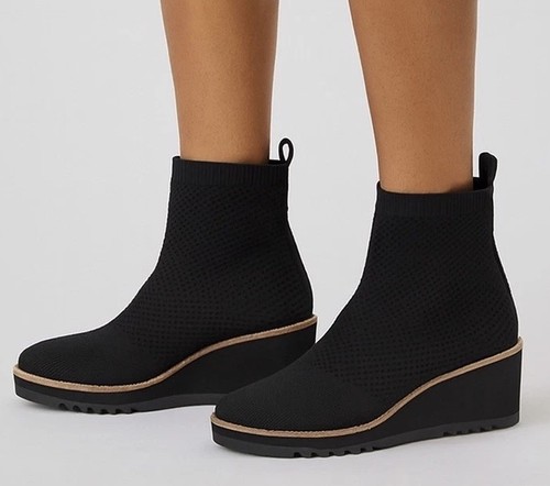 Eileen Fisher London Recycled Stretch Knit Bootie Black Sz 8.5 MSRP ...