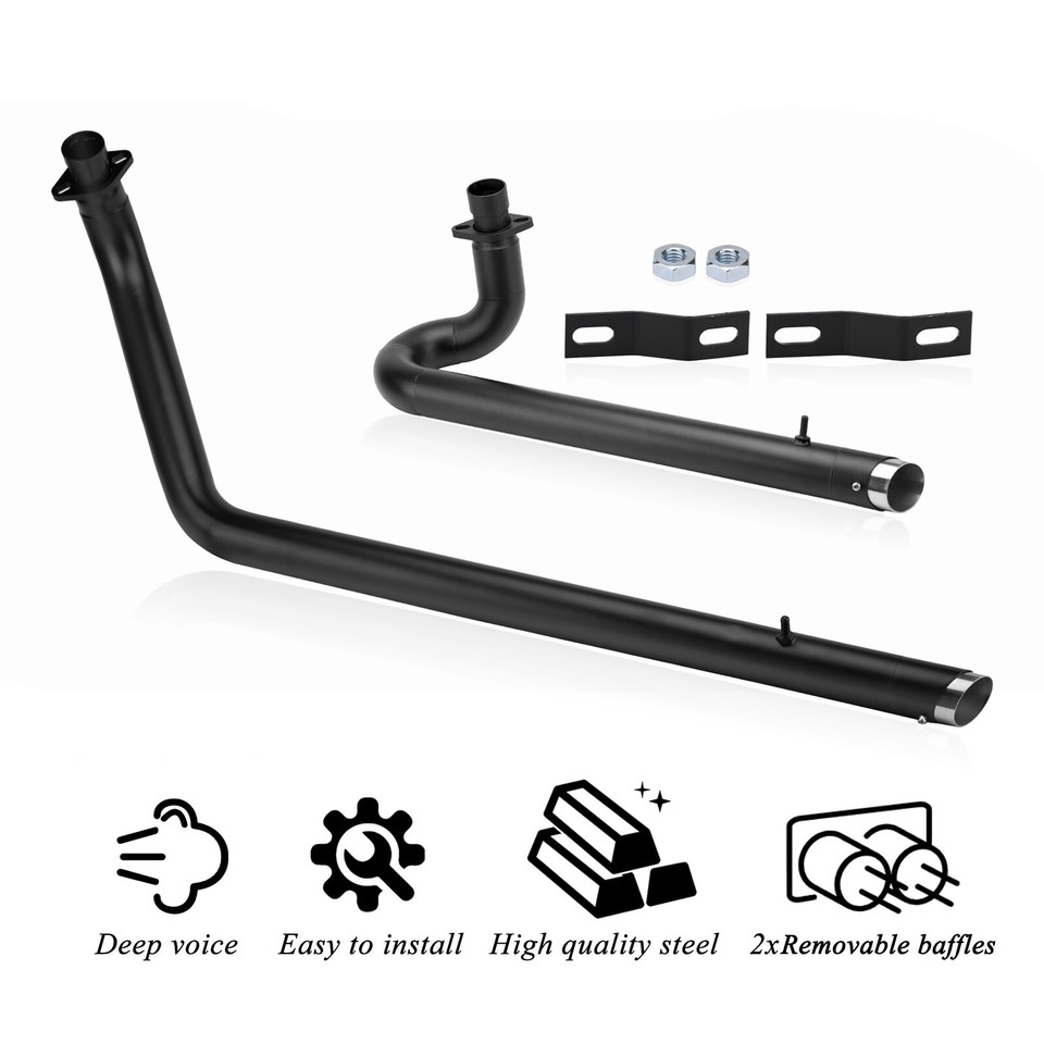 Black Shortshot Staggered Exhaust Pipes Kits For Kawasaki Vulcan 900 ...