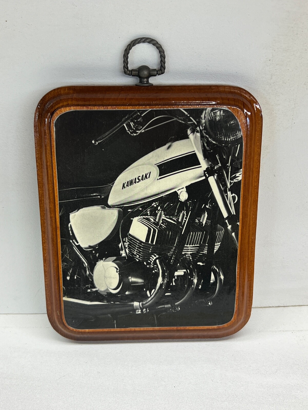 VINTAGE 1969 KAWASAKI H1 500 TRIPLE MOTORCYCLE WOOD PLAQUE PICTURE ART ...