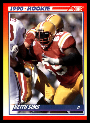 1990 Score #648 Keith Sims Miami Dolphins RC Football Card NM | eBay