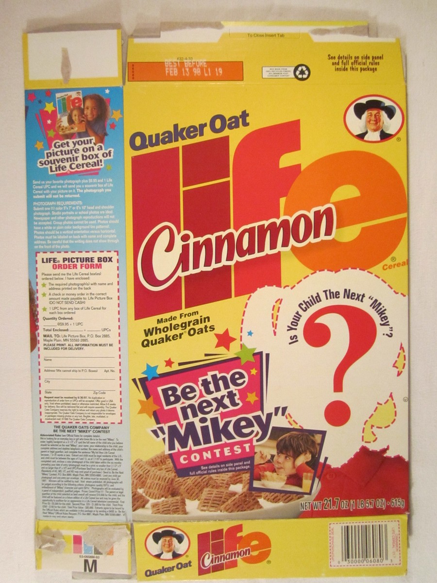 Life Cereal Box Side