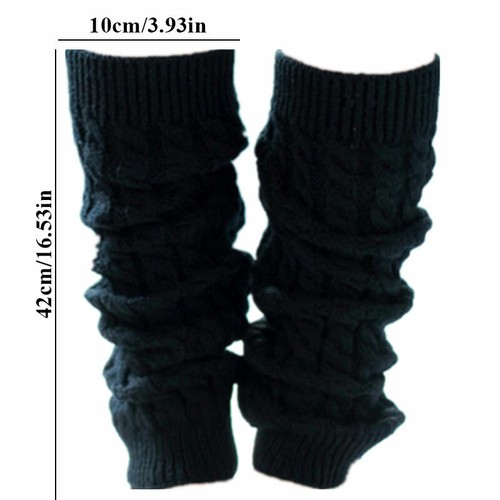Women Winter Warm Leg Warmers Cable Knit Knitted Crochet Long Socks