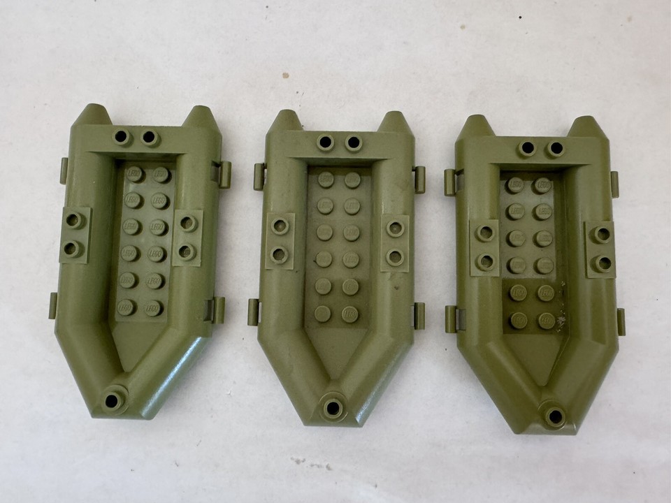 (3) LEGO Rubber Raft Life Boat Row Boat Lot -Olive Green-#30086 | eBay