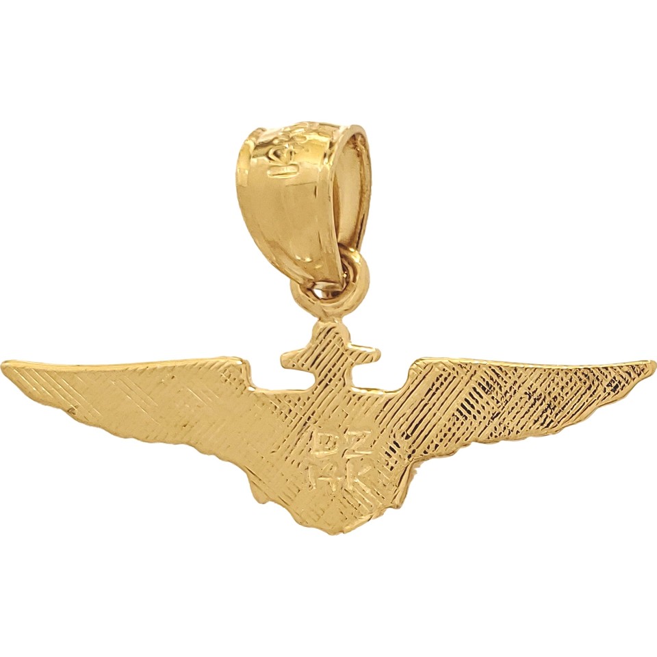 14K Gold Navy Aviator Wings Charm Pilot Flying Jewelry | eBay