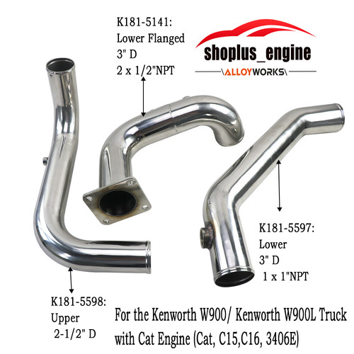 Fits Kenworth W900 W900L W900B C15 C16 3406E Upper&Lower Coolant Tube ...
