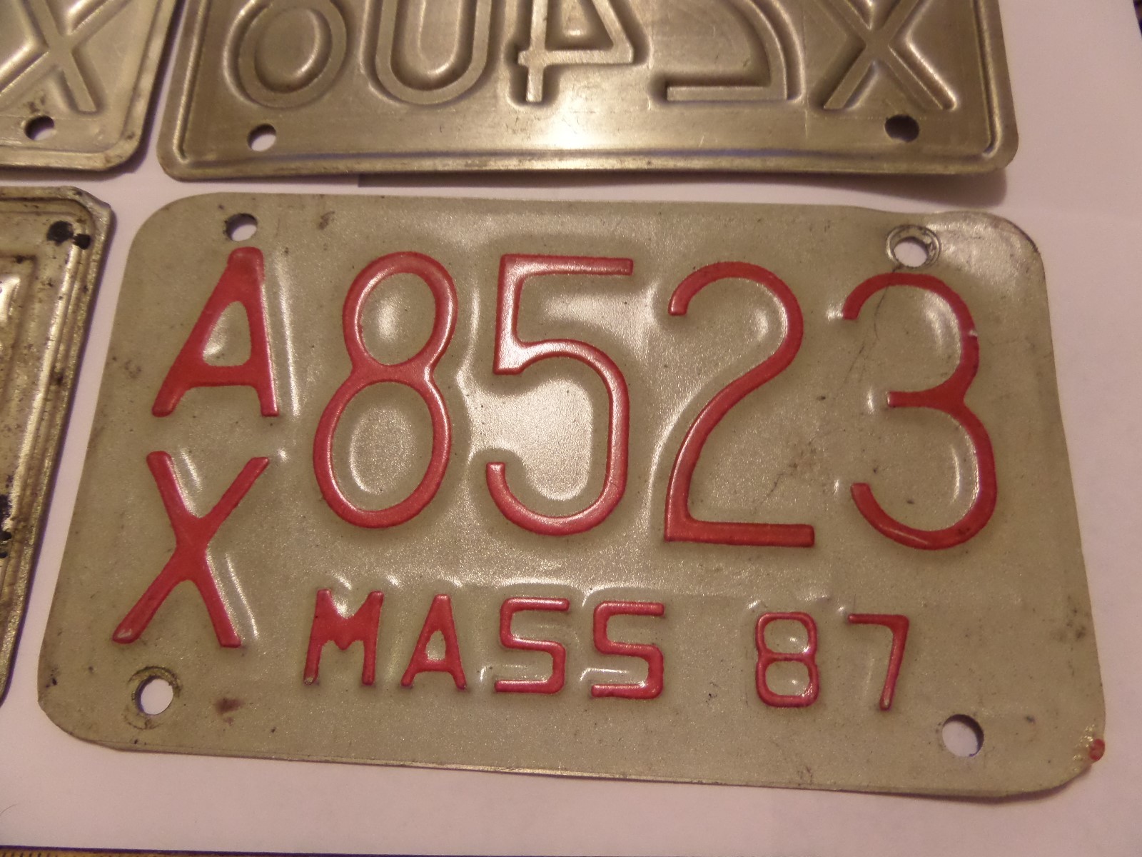 MASSACHUSETTS MOTORCYCLE LICENSE PLATE 4 LOT 1974 1987 1988 1989 | eBay
