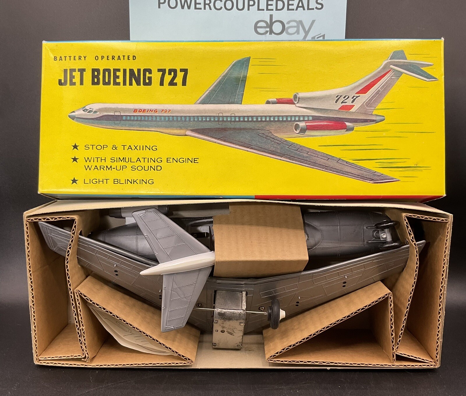 Jet Boeing 727 Toy Airplane Vintage Battery Operated Plastic Metal ...