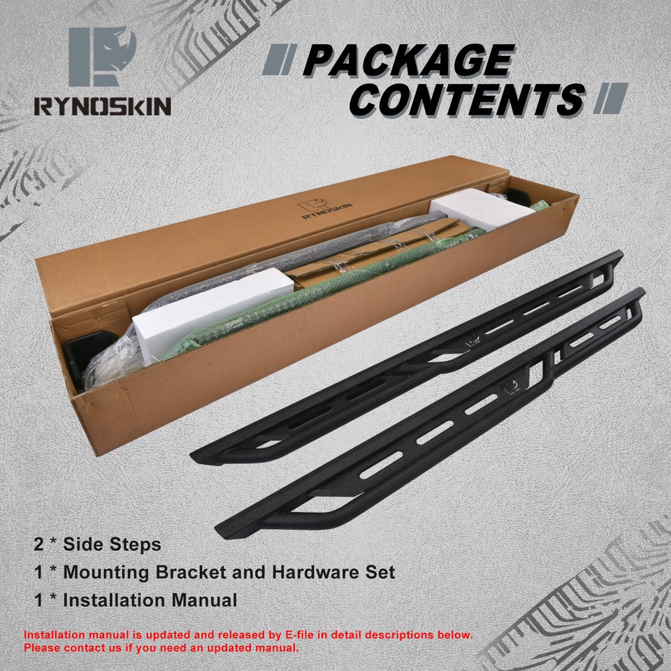 RYNOSKIN Rock Slider Running Boards for 2021-2025 Ford Bronco 4 Door ...