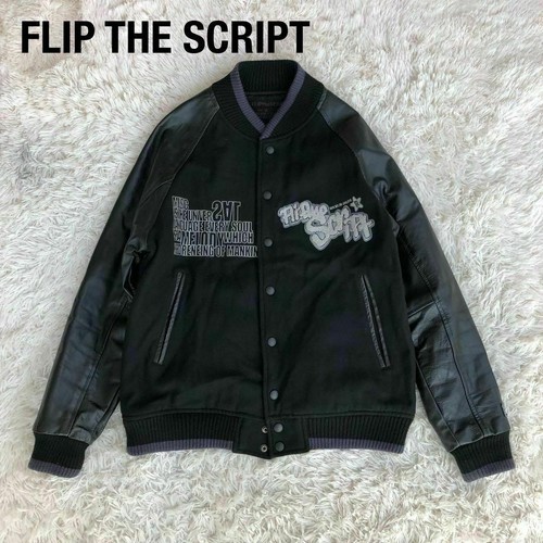 Flip The Script Wool Leather Varsity Jacket Black No.tr609 | eBay