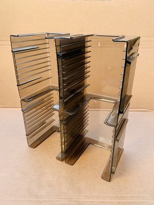 Vintage CD Holder Rack 12 Slot Wall Mountable Smoked Plastic x 4 Retro ...