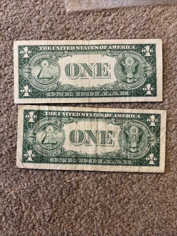 TWO SERIES 1935 G United States Blue Seal $1 Star Notes | eBay