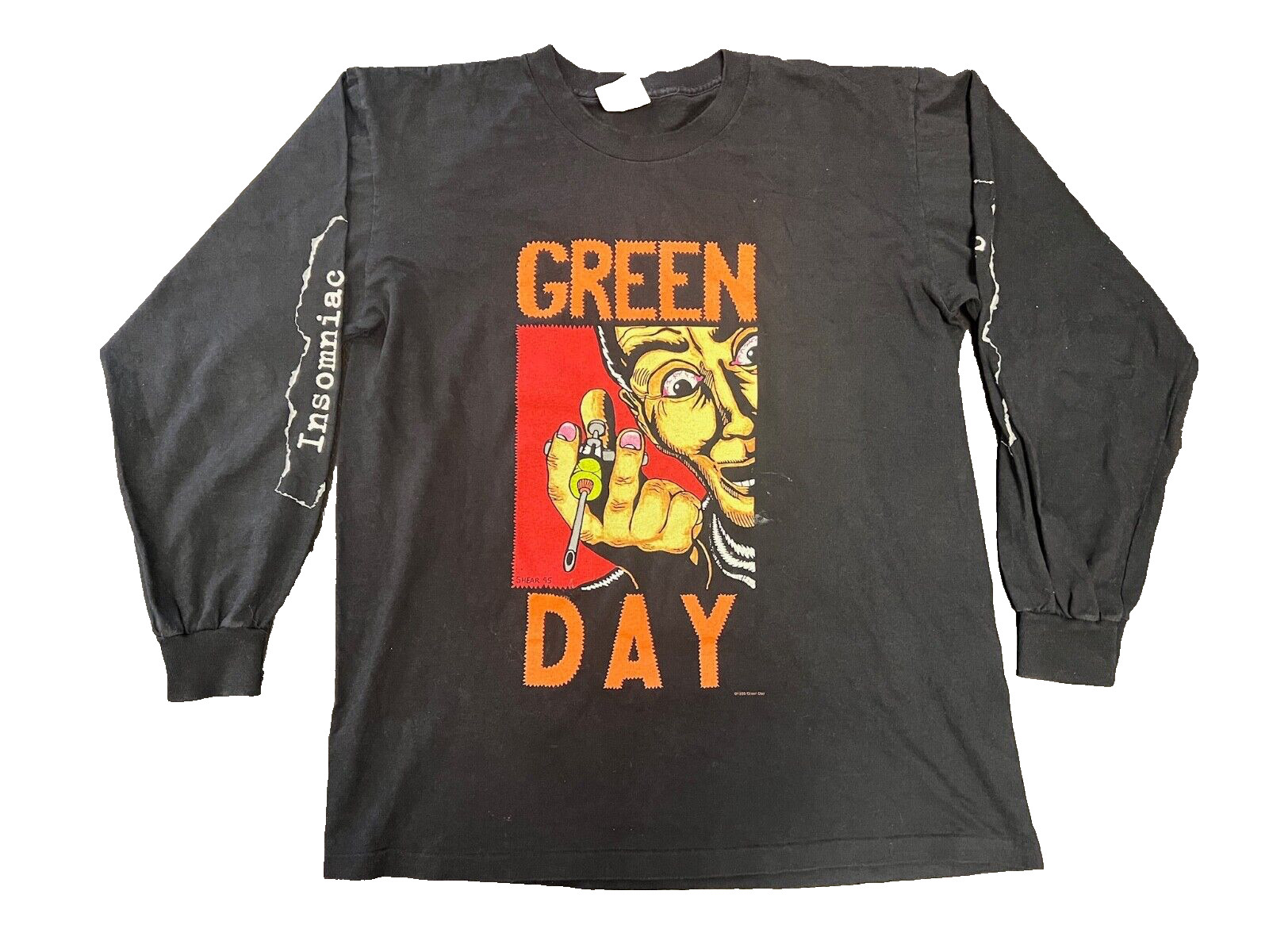 Vintage Green Day 1995 Insomniac Long Sleeve Band Tee… - Gem