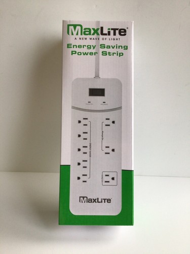 MaxLite Energy Saving Power Strip Surge Protector 8 Outlets Brand New ...