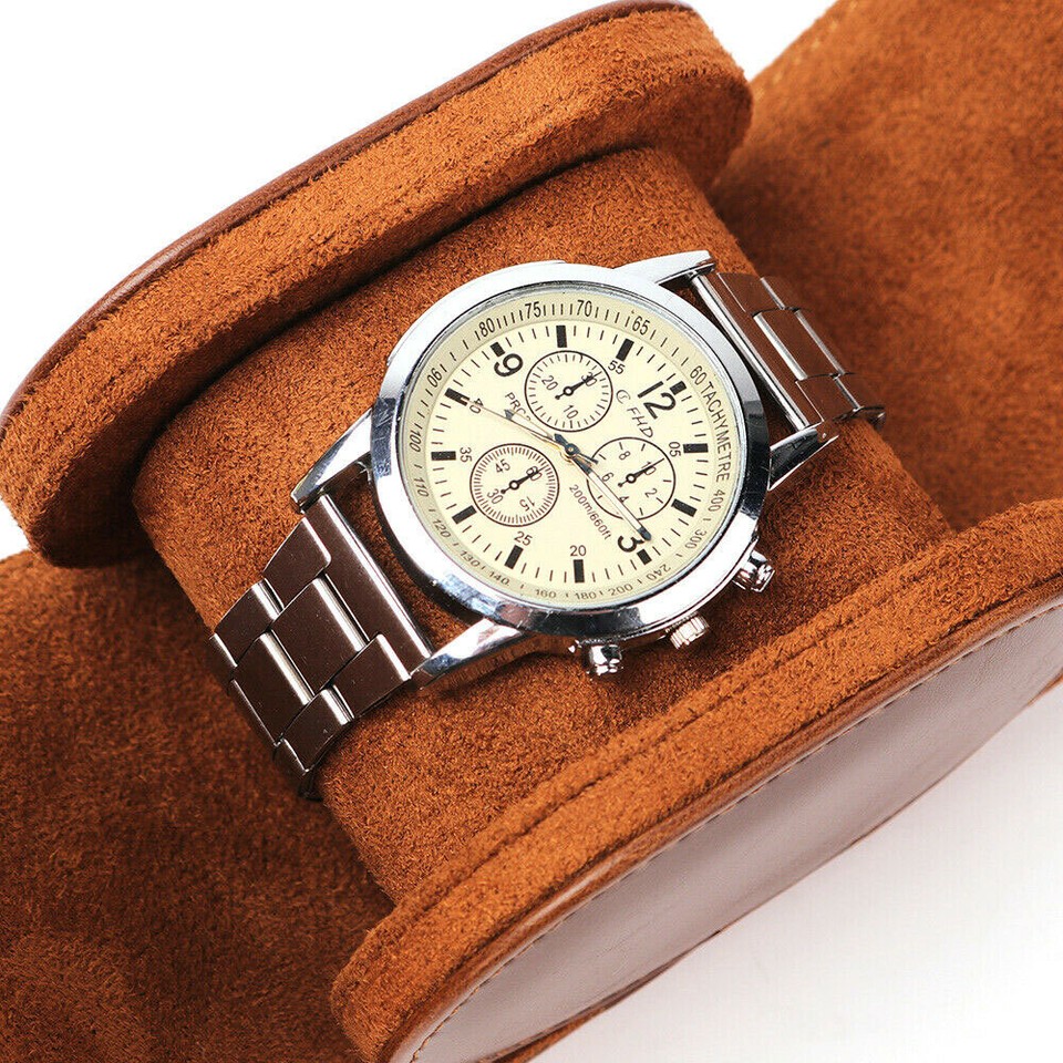 Single Watch Roll Travel Case Leather Watch Storage Organizer ...