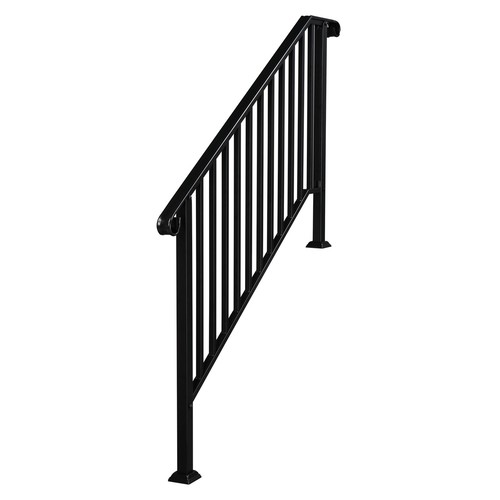 Matte Black Outdoor 4 Level Iron Handrail | eBay